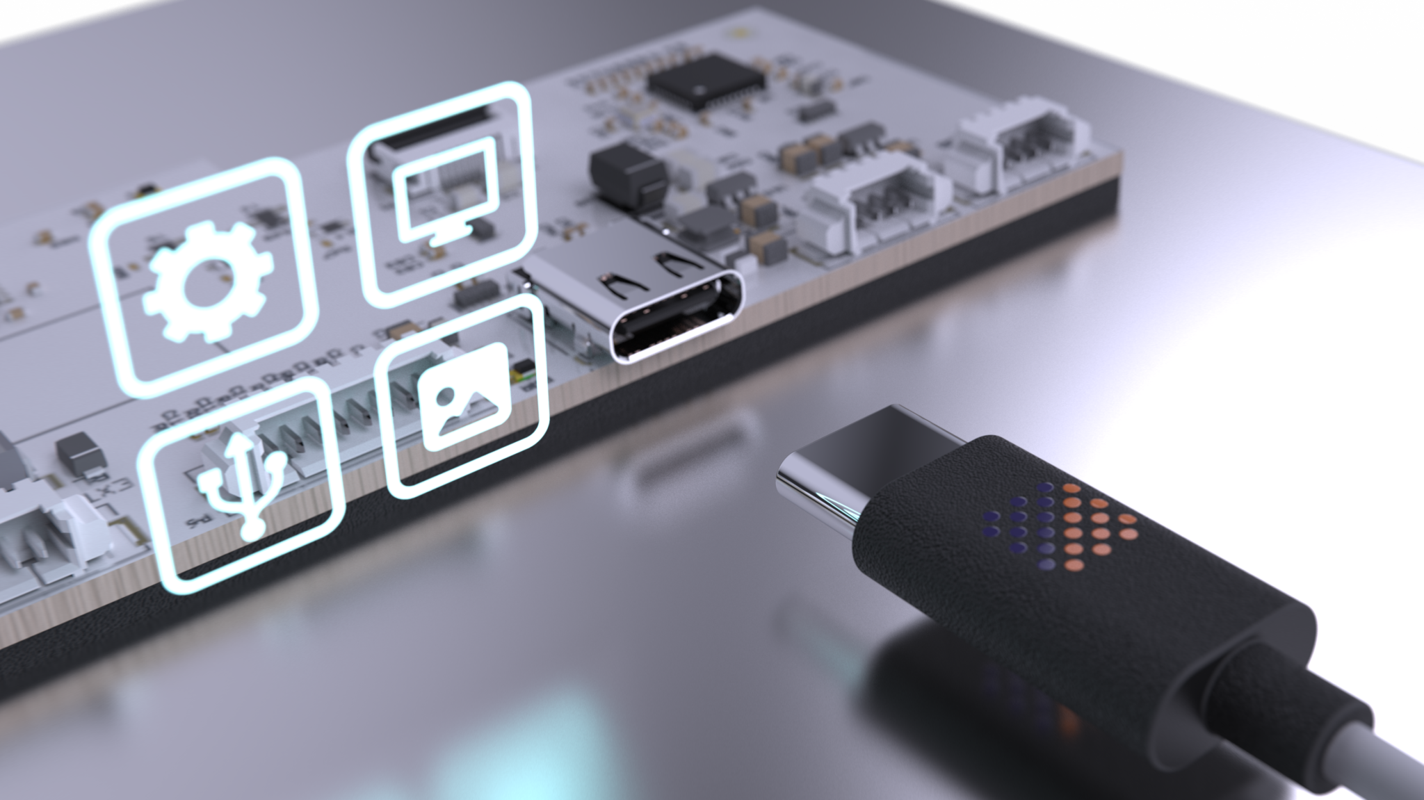 Plug and play display 10.1″ TFT LCD 1280x800px, USB-C interface ...